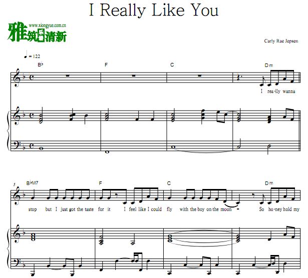 Carly Rae Jepsen - I Really Like You钢琴伴奏谱 - 找教案个人博客
