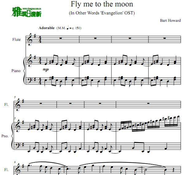 Fly Me To The Moon长笛钢琴谱 - 找教案个人博客